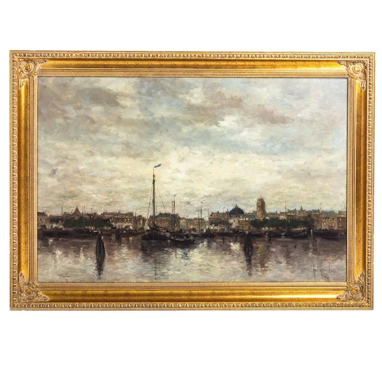 Painting by Dutch Artist Jan van Rijsewijk, Oil on Canvas For Sale at ...