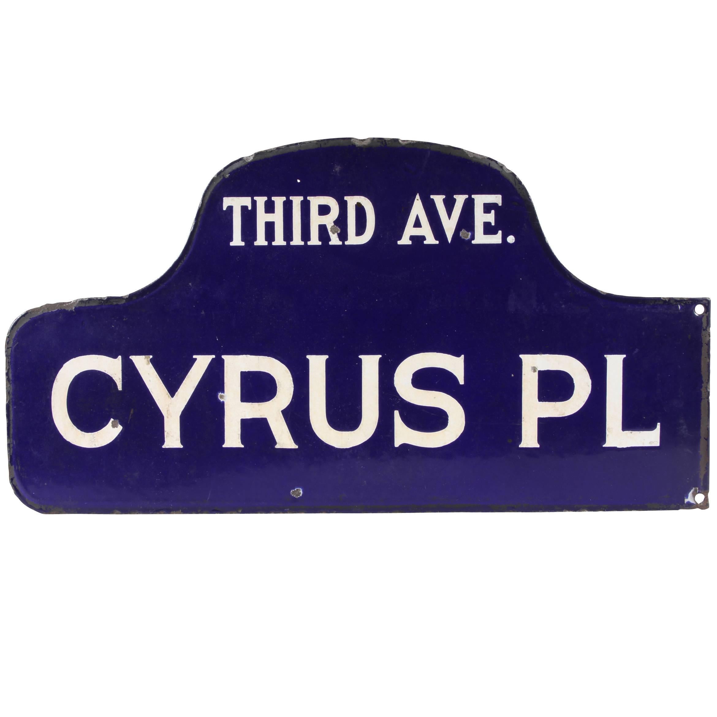 1920s-1930s New York Humpback Enamel Street Sign at 1stDibs