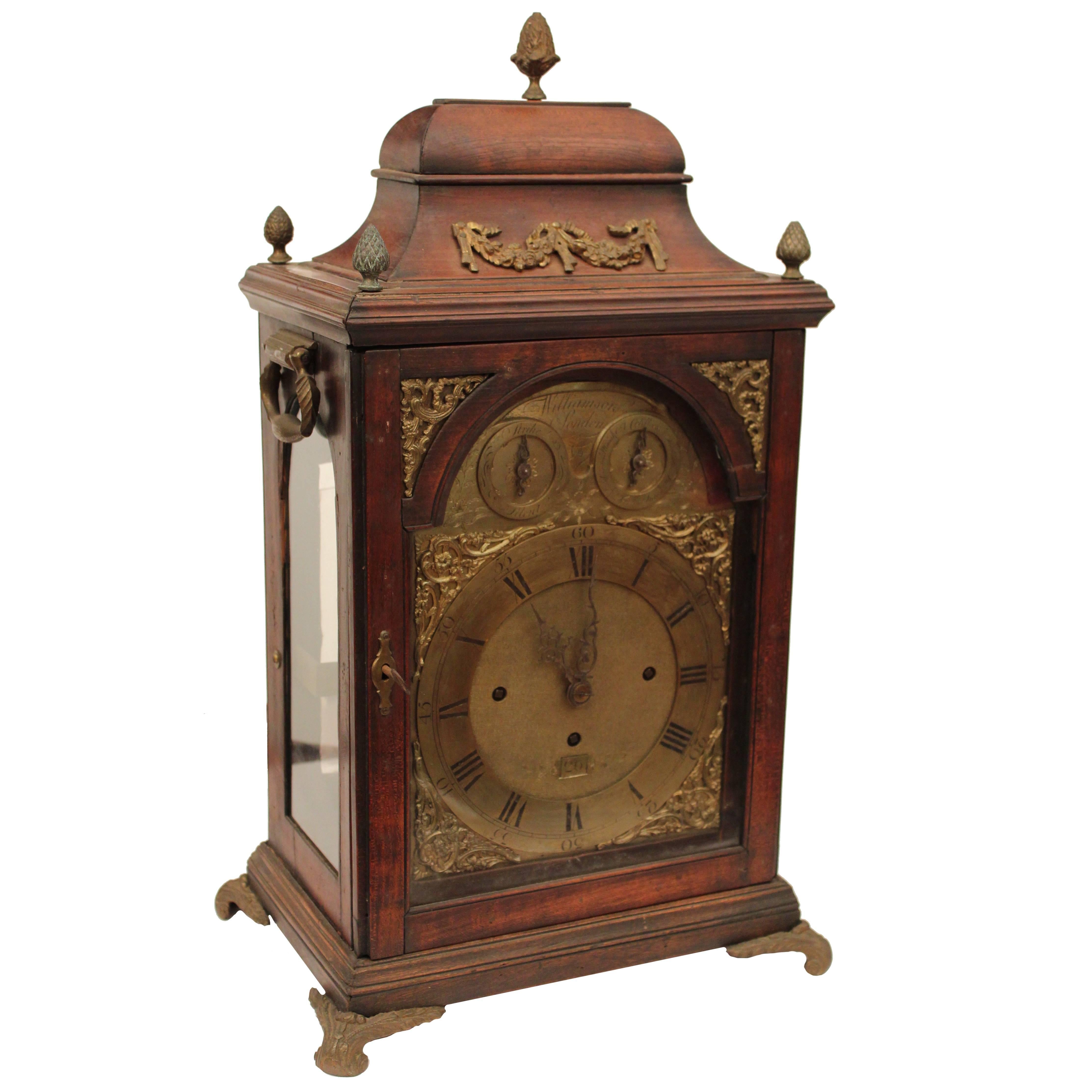Fruitwood Chippendale Rare Musical Bracket Clock at 1stDibs