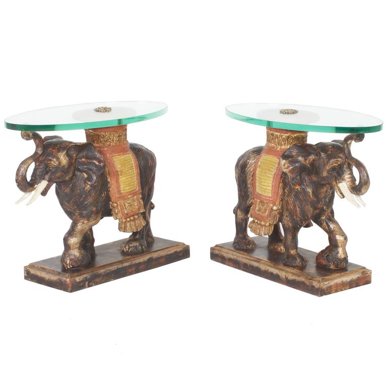 Modern Rustic Italian Mid-Century Elephant End Tables at 1stDibs