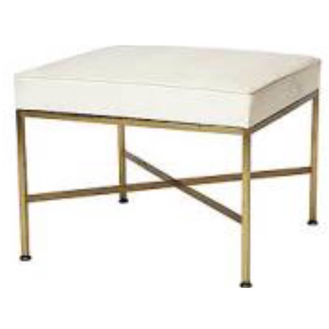 X-Base Brass Square Stool by Paul McCobb at 1stdibs