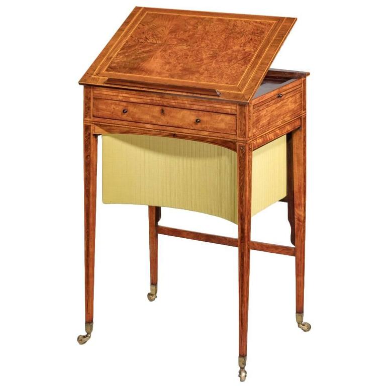 George III Lady’s Burr Yew and Satinwood Work Table at 1stDibs