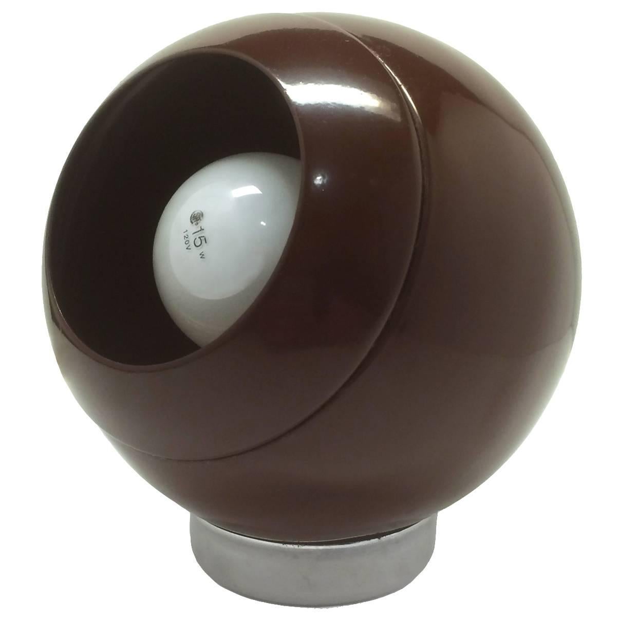 Brown Metal Eyeball Lamp For Sale at 1stDibs | magnetic eyeball lamp