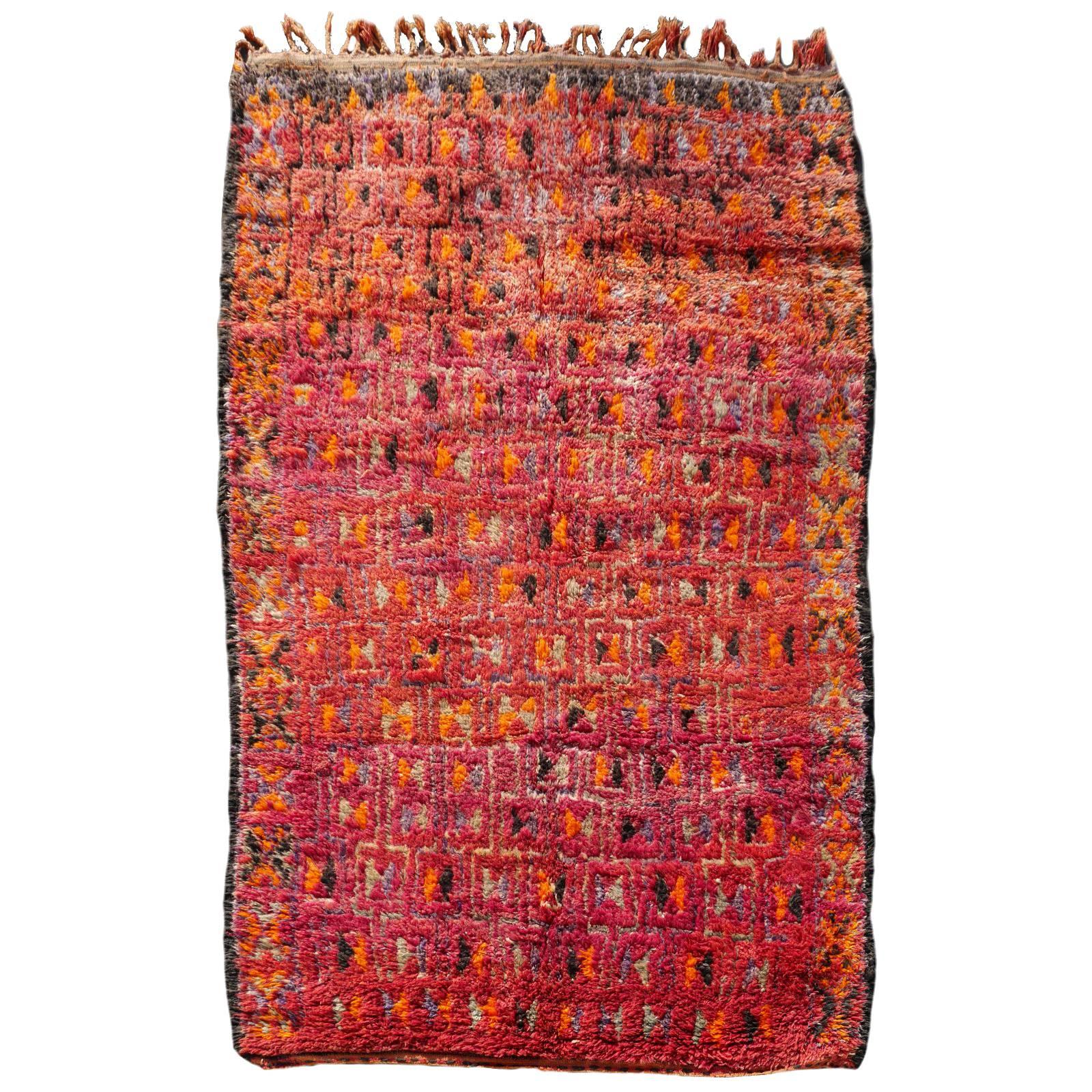 Vintage Moroccan Berber Rug Beni Mguild Tribe at 1stDibs