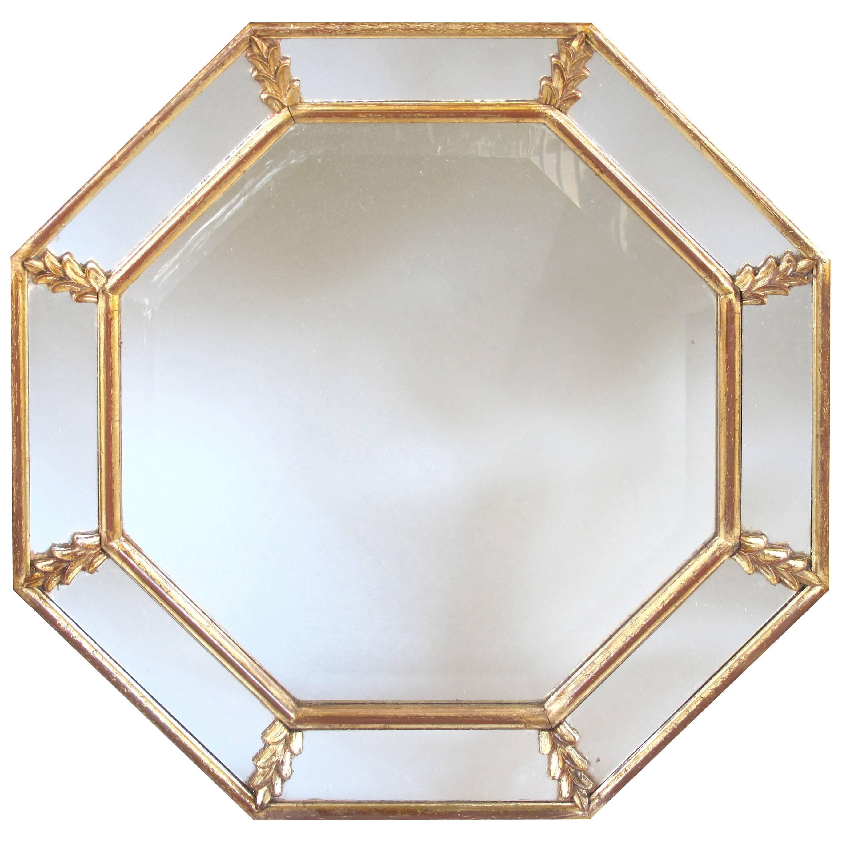 Hollywood Regency Gilded Rectangular Mirror with Undulating Ruffled ...