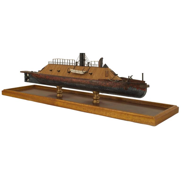 19th Century American Model of the Civil War Era Ship CSS Virginia at ...