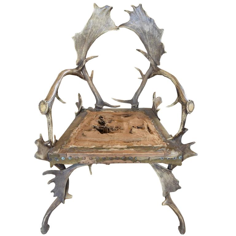 Bavarian Antler Chair from a Hunting Lodge at 1stDibs