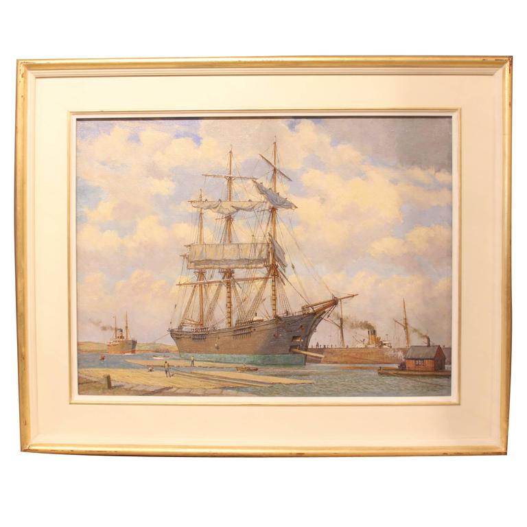 "A Nova-Scotian Discharging Timber" Oil Painting by Richard Howard ...