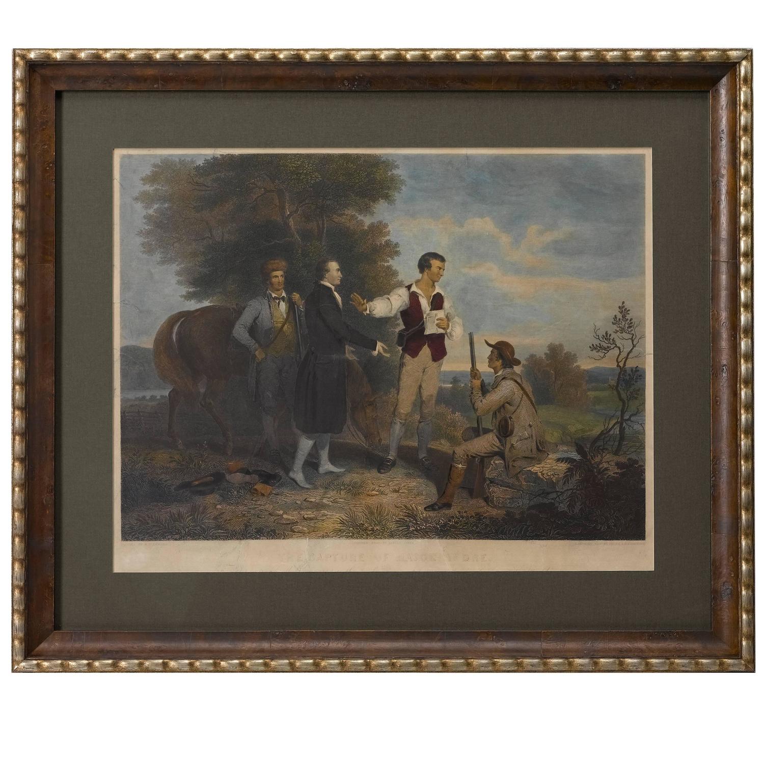 "Capture of Major Andre" Color Engraving After Asher Durand, circa 1846 ...