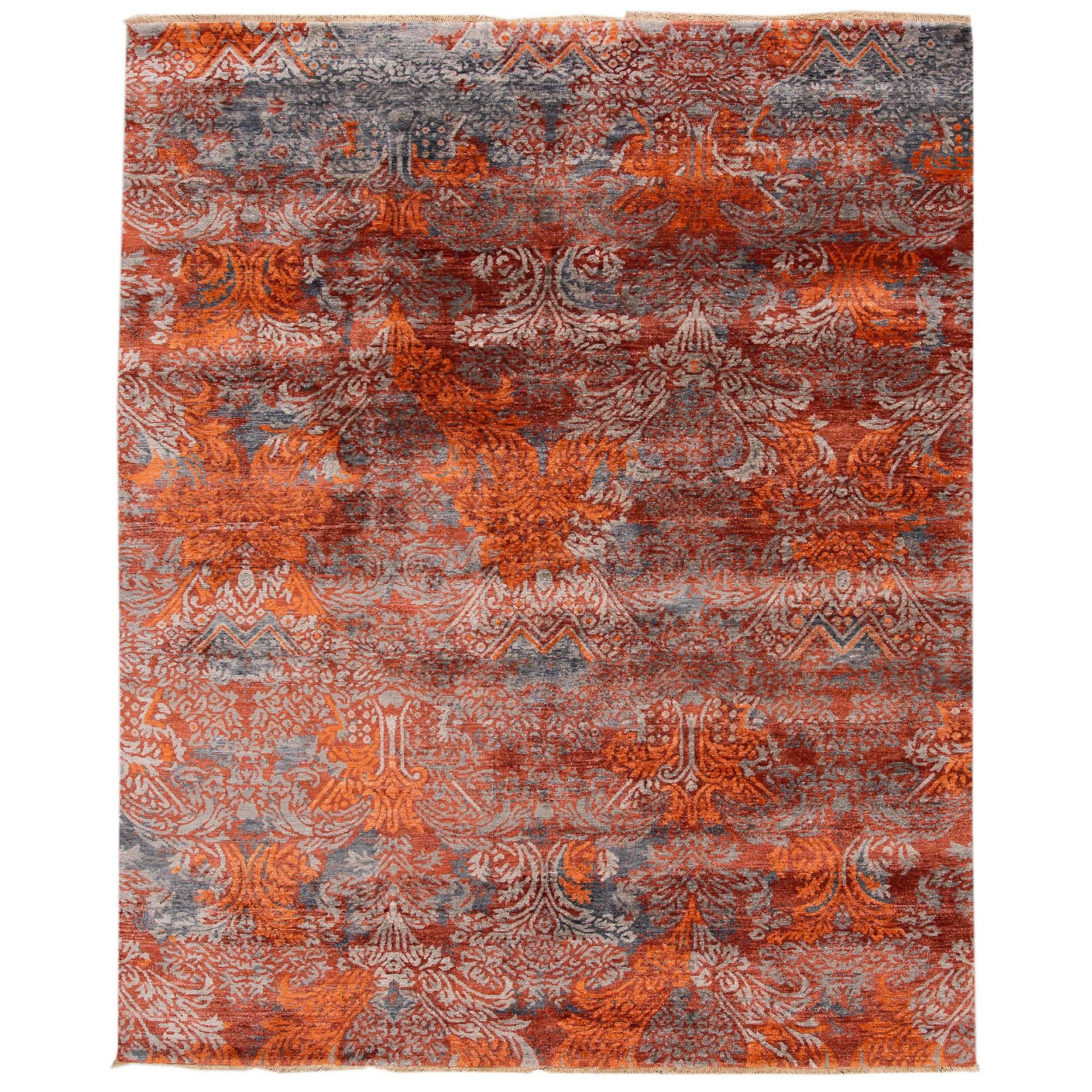 21st Century Indian Multicolored Transitional Carpet For Sale at 1stDibs