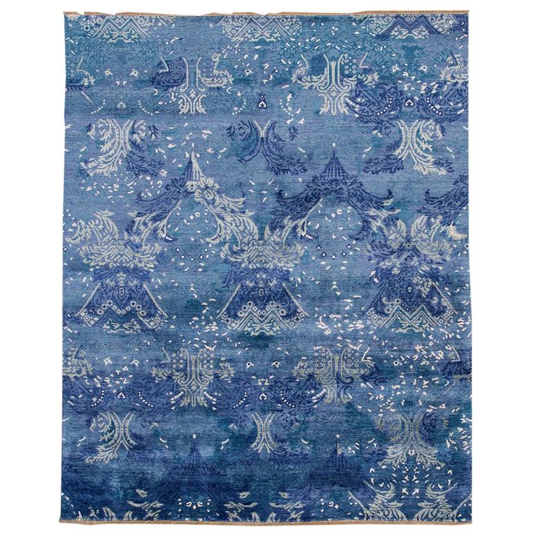 Blue Indian Rug at 1stDibs