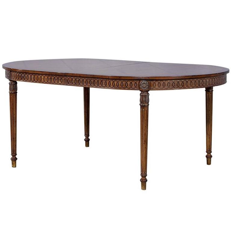English Diamond Top Oval Dining Table at 1stDibs