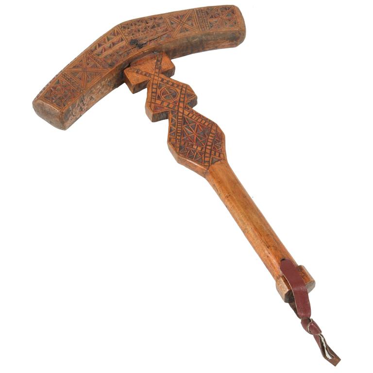 Moroccan Tribal Berber Wooden Sugar Hammer For Sale at 1stdibs