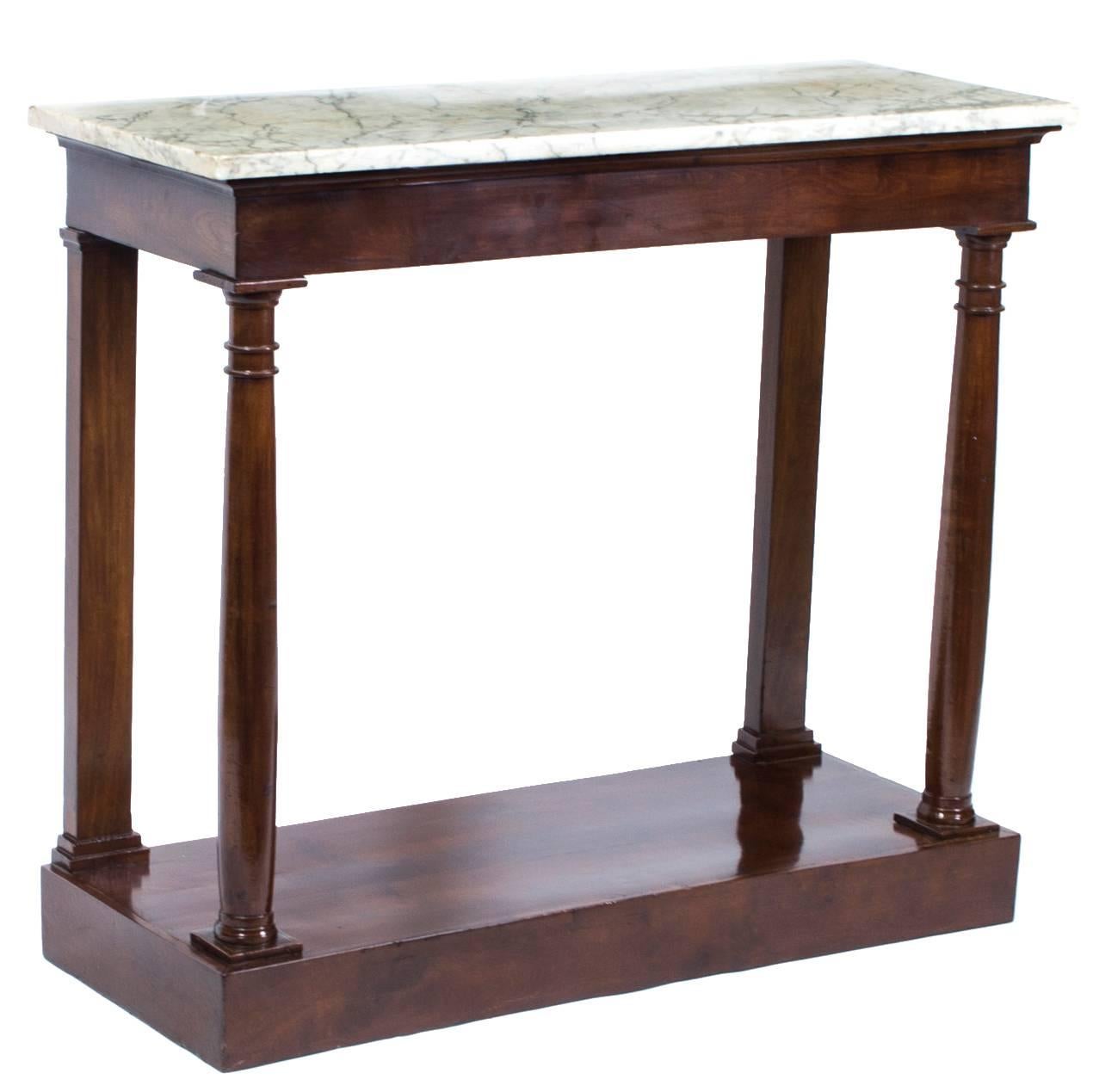 Antique French Empire Console Table Carrara Marble, circa 1810 at 1stDibs