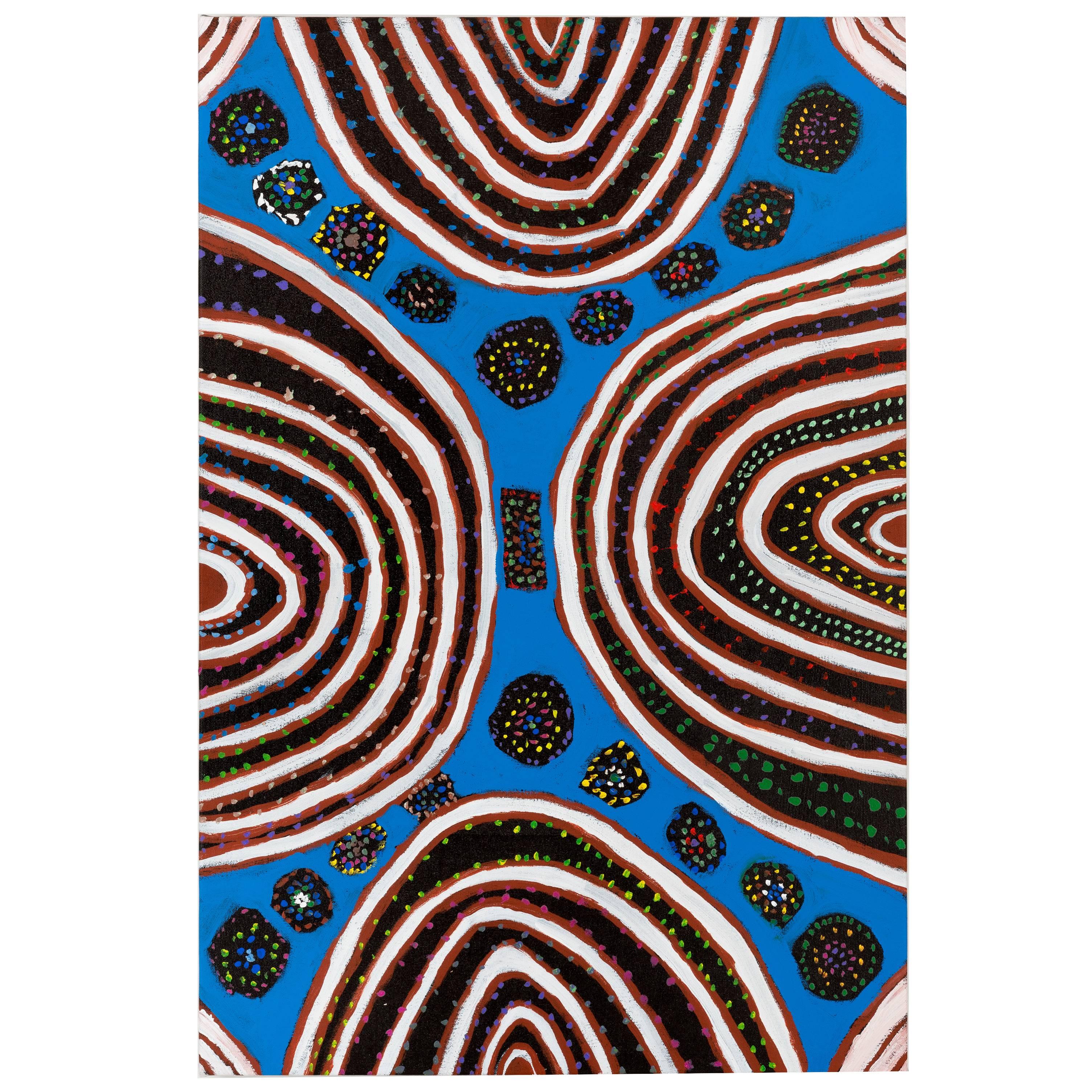 Bright Blue Australian Aboriginal Painting, with Tribal Body Paint ...