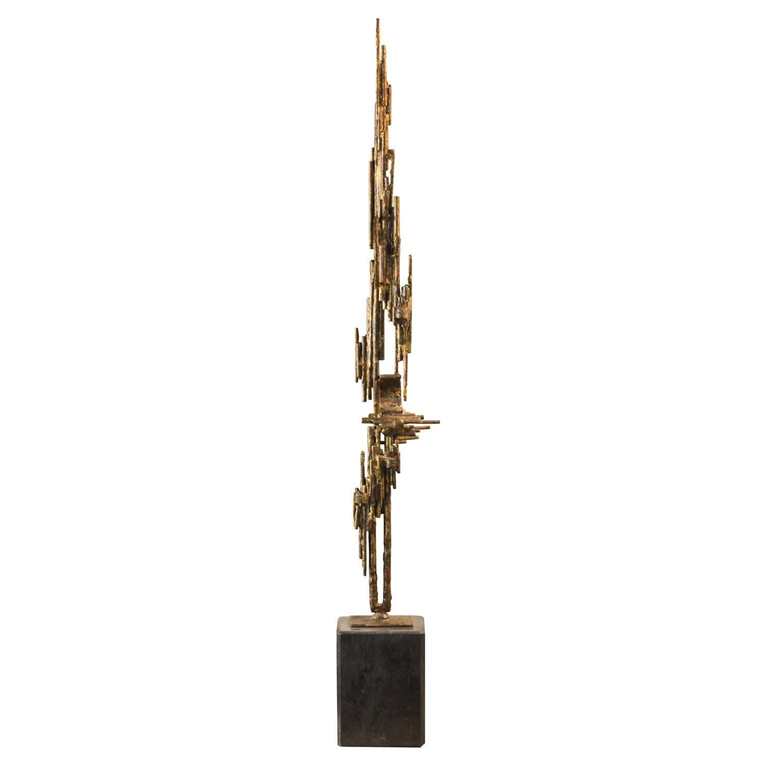 Abstract Vintage Sculpture in Gilt Iron by Ferdinand Vonck at 1stDibs