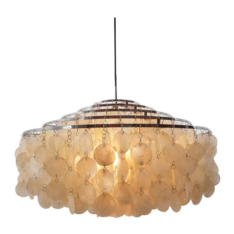 Verner Panton Fun 11 DM Capiz Shell Chandelier at 1stDibs