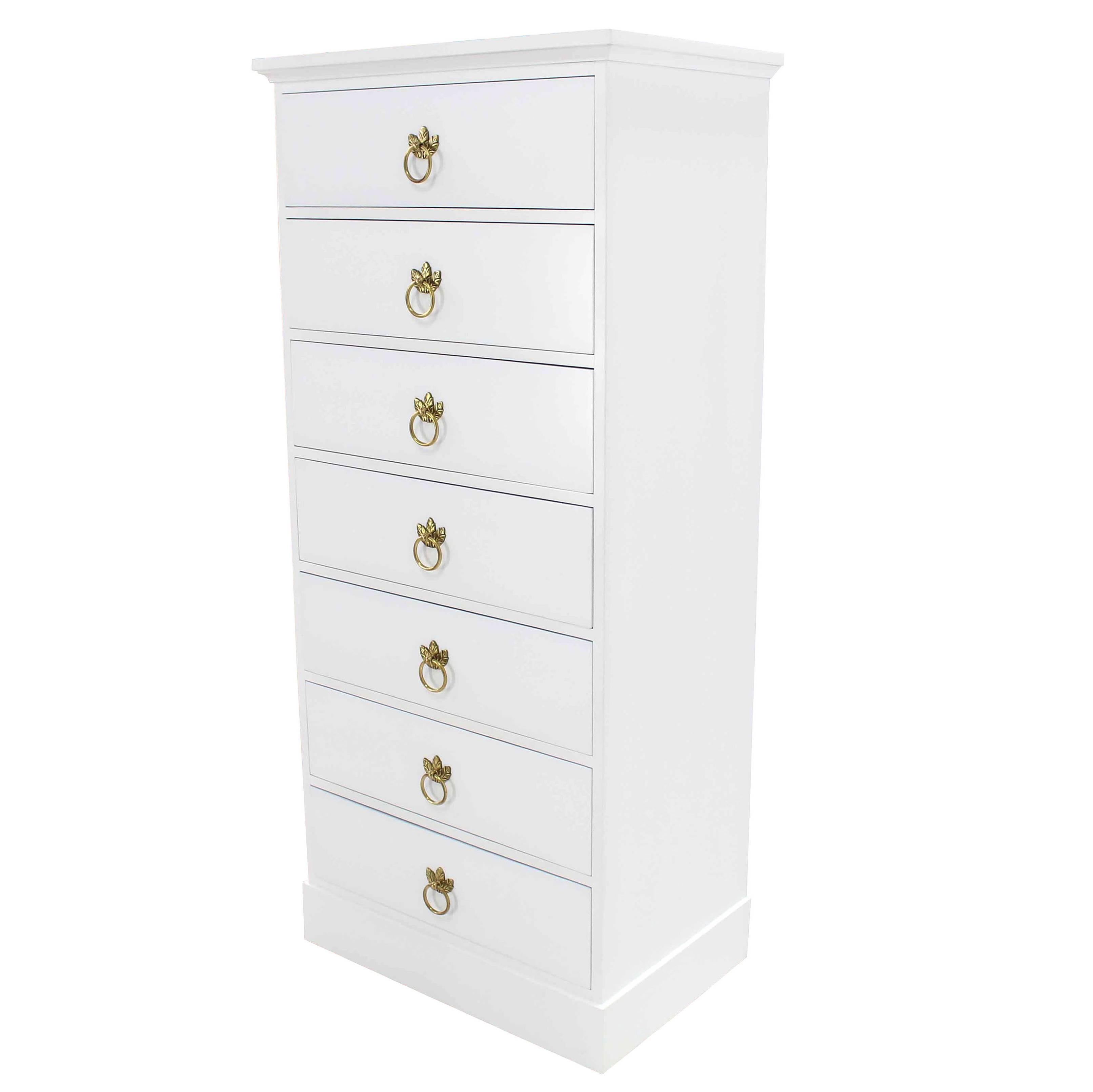 Seven Drawer Tall Yellow and White Lacquer Floating Lingerie Chest at ...
