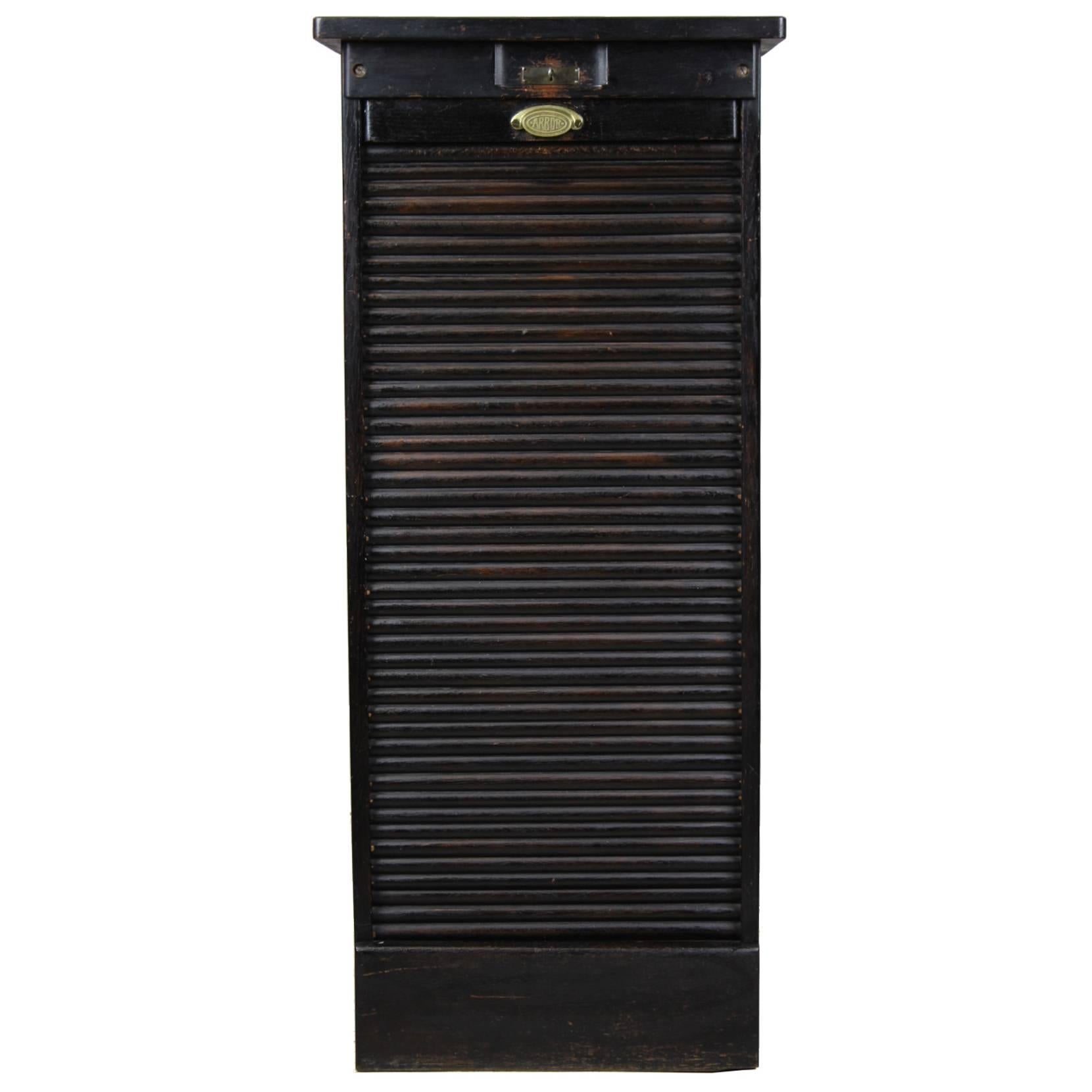 Oak Roll Front Filing Cabinet Arbor at 1stDibs