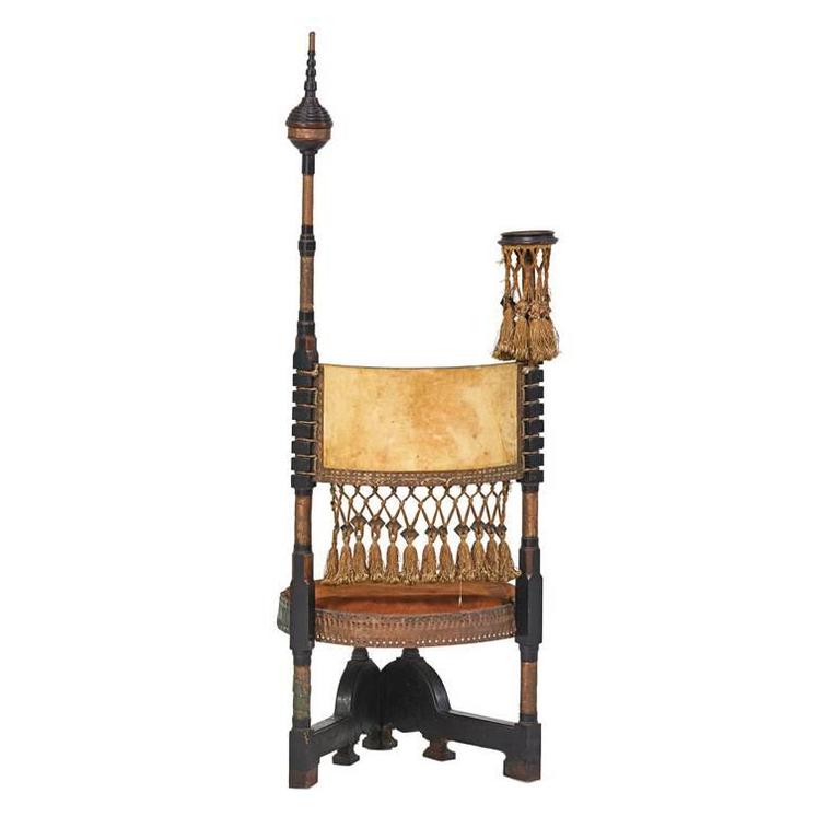 Rare "Mosque" Chair by Carlo Bugatti at 1stDibs | mosque chair, masjid ...