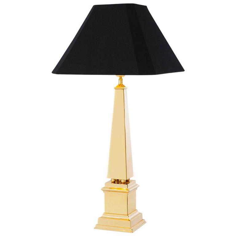 Obelisk Table Lamp in Polished Brass For Sale at 1stDibs