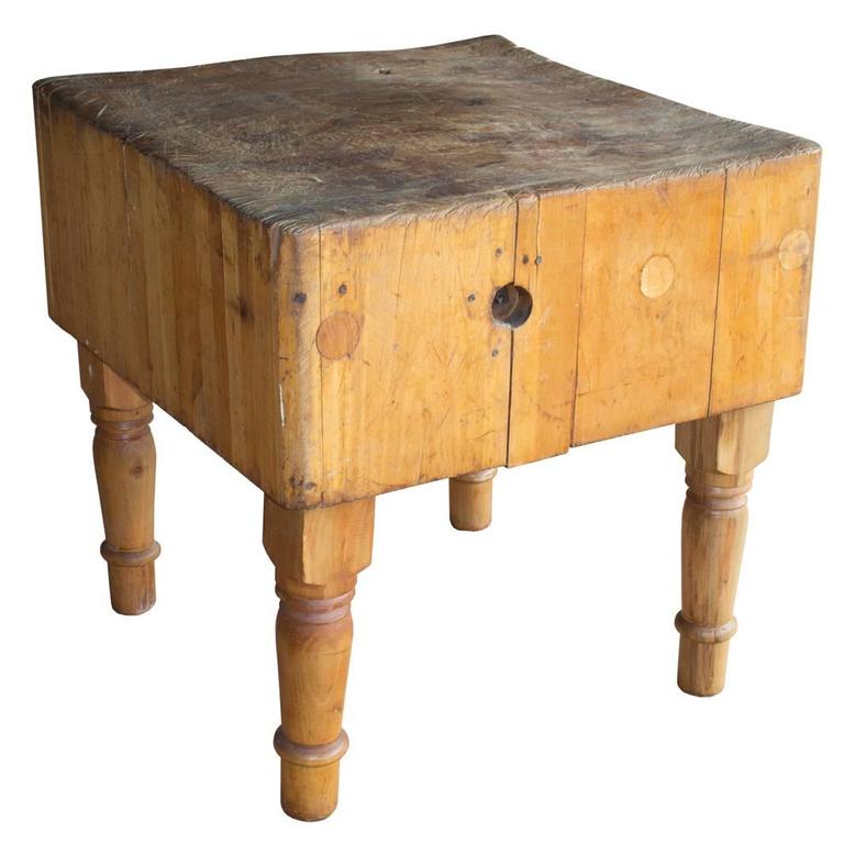 Antique French Butcher's Block at 1stDibs