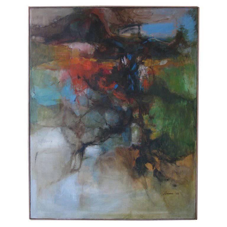 Large American 1960s Abstract Expressionist Painting by Quinn at 1stDibs