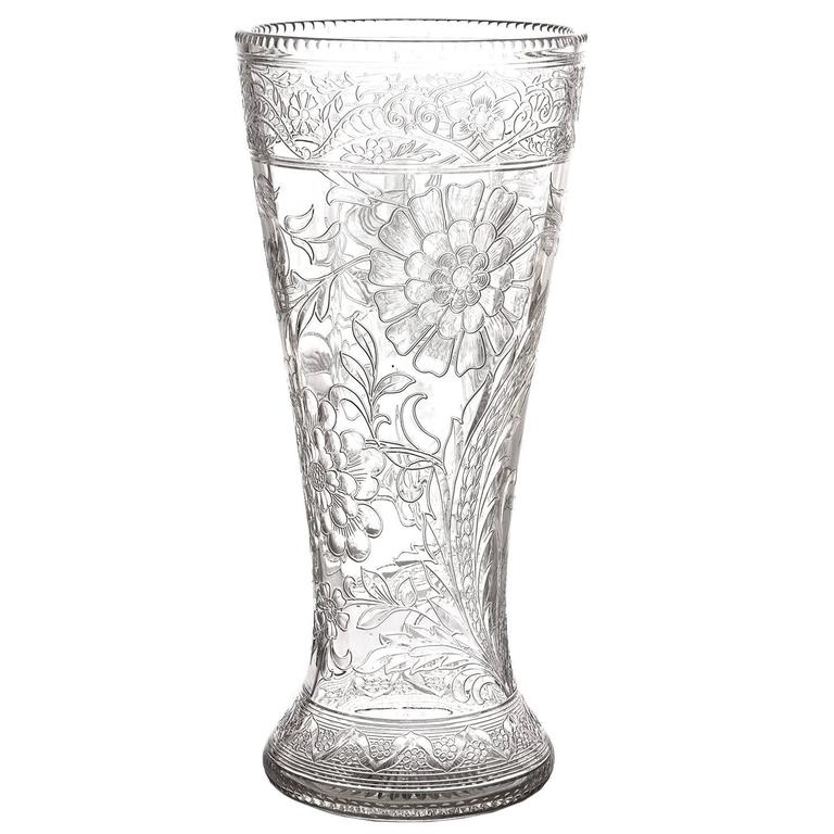 Spectacular Thomas Webb Art Nouveau Rock Crystal Vase For Sale at 1stDibs