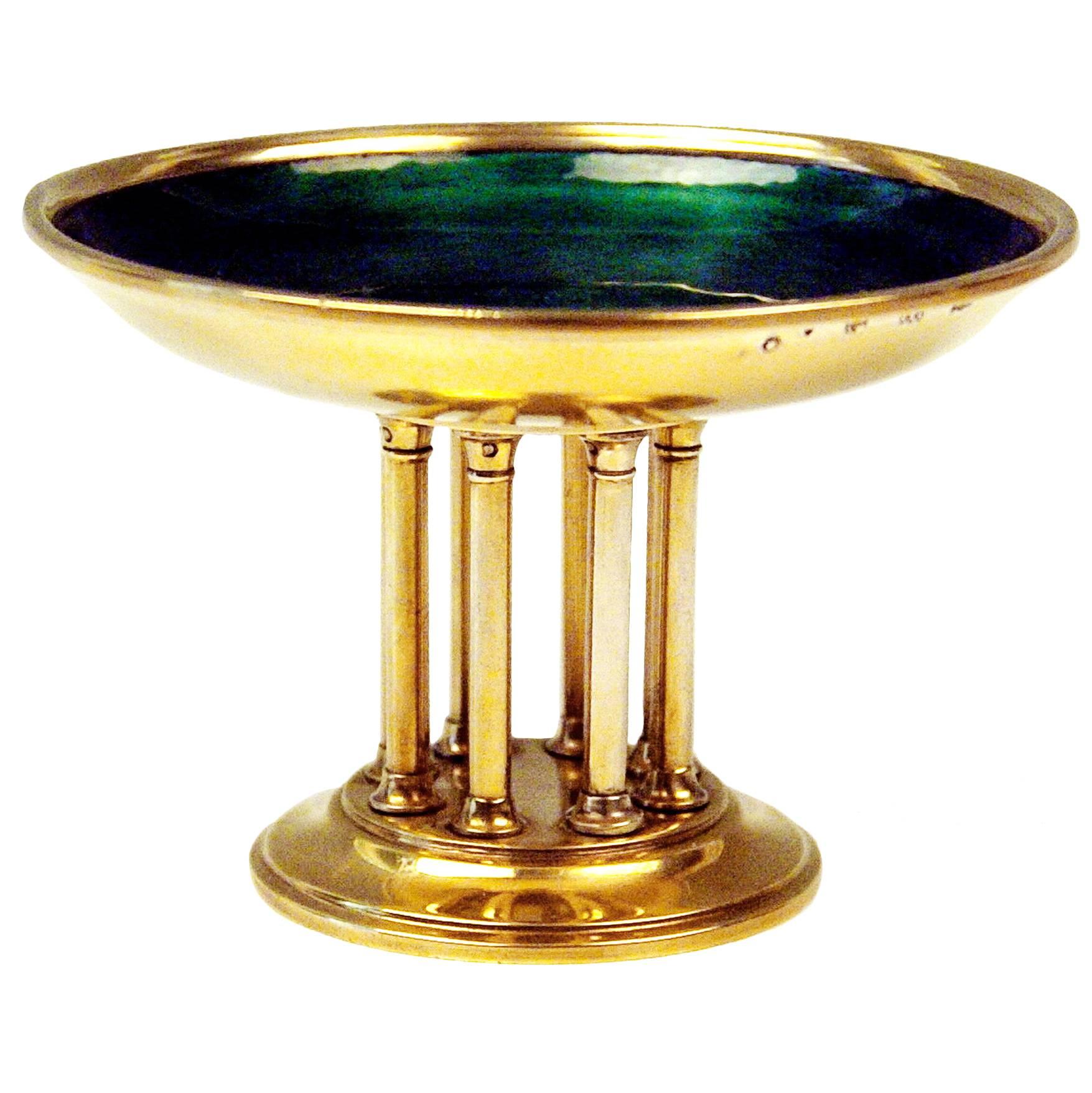 SILVER GILT CENTREPIECE MINIATURE ENAMEL GEORG A. SCHEID GERMANY ...