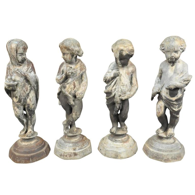 Outstanding Set of Four Lead Statues, The Four Seasons at 1stDibs