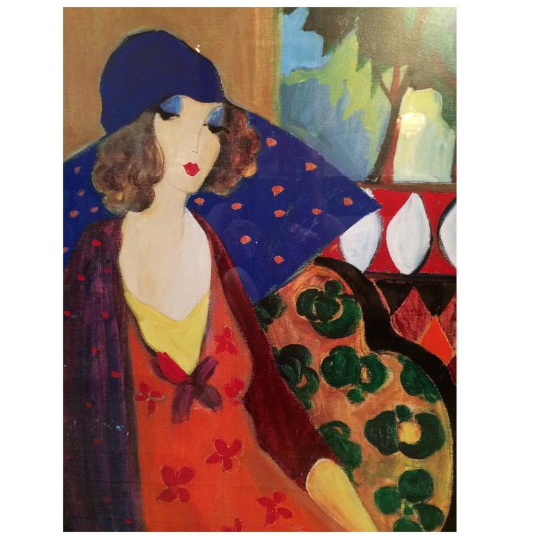 Wonderful Original Itzchak Tarkay Painting in Custom Frame at 1stDibs ...