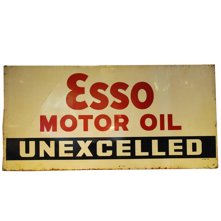 1939 Esso Motor Oil Automobilia Sign at 1stDibs