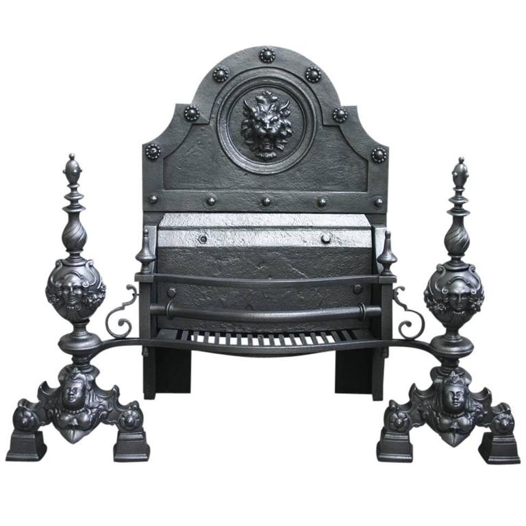 Large 19th Century Baroque Cast Iron Victorian Fire Basket at 1stDibs