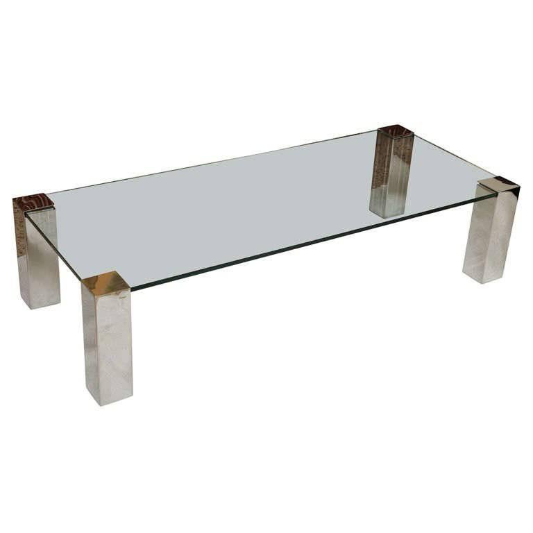 1960s Paul M. Jones Chrome and Glass Cocktail Coffee Table at 1stDibs