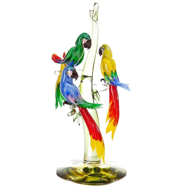 Three Murano Glass Parrots For Sale at 1stDibs | murano parrot