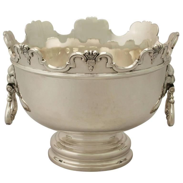 Sterling Silver Monteith Bowl Antique George V at 1stDibs