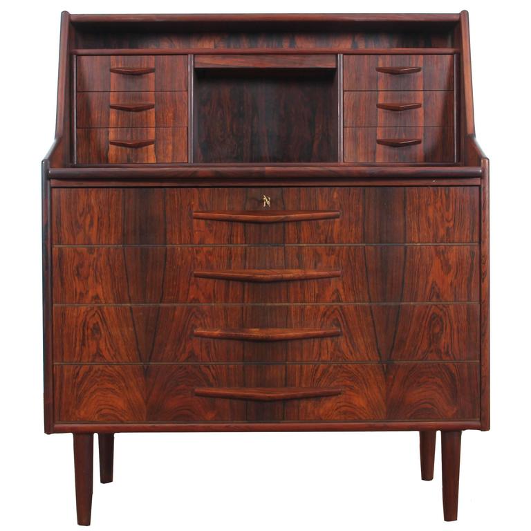 Mid-Century Modern Secretary in Rosewood at 1stDibs