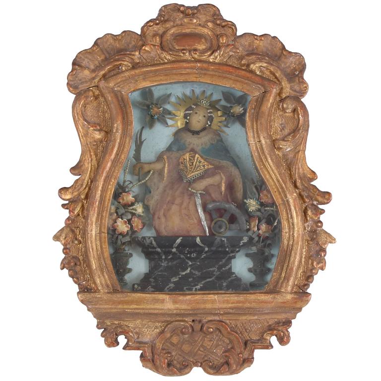 Antique 18th Century Polychromed Wax Portrait Relief at 1stdibs