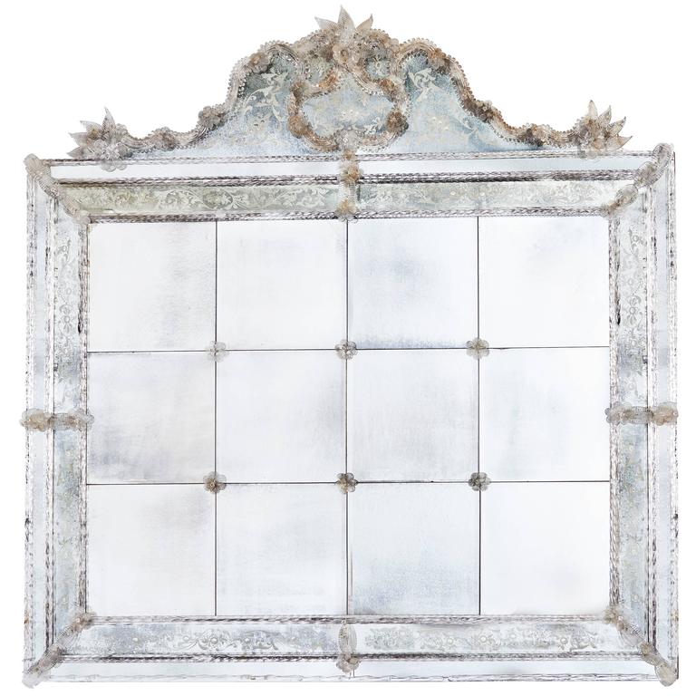 Large Venetian Style Landscape Sectional Mirror 20th Century. at 1stDibs