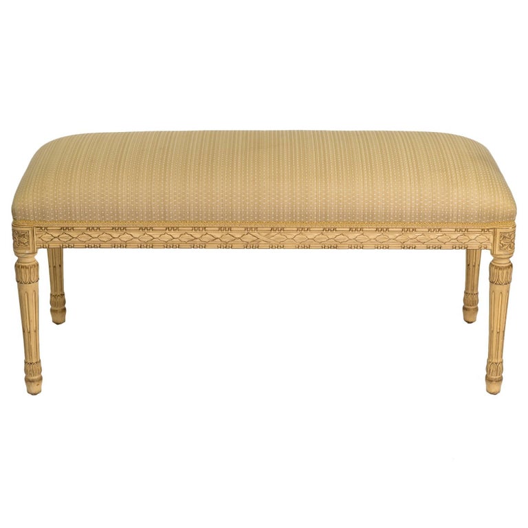 Louis J. Solomon Louis XVI Style Wood Bench For Sale at 1stDibs