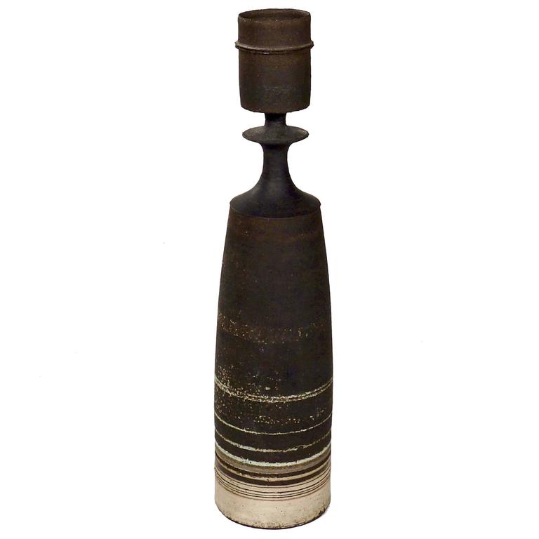 Tall Cylindrical Ceramic Vase with a Waisted Neck by Glynn Hugo at 1stDibs
