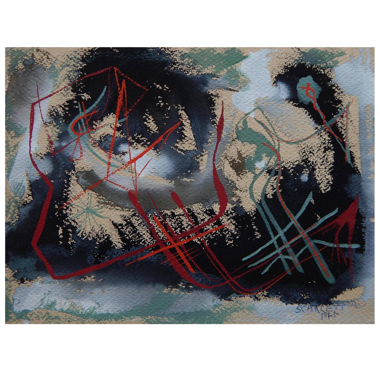 Rolph Scarlett Abstract Expressionist Painting, 1945 For Sale at 1stdibs
