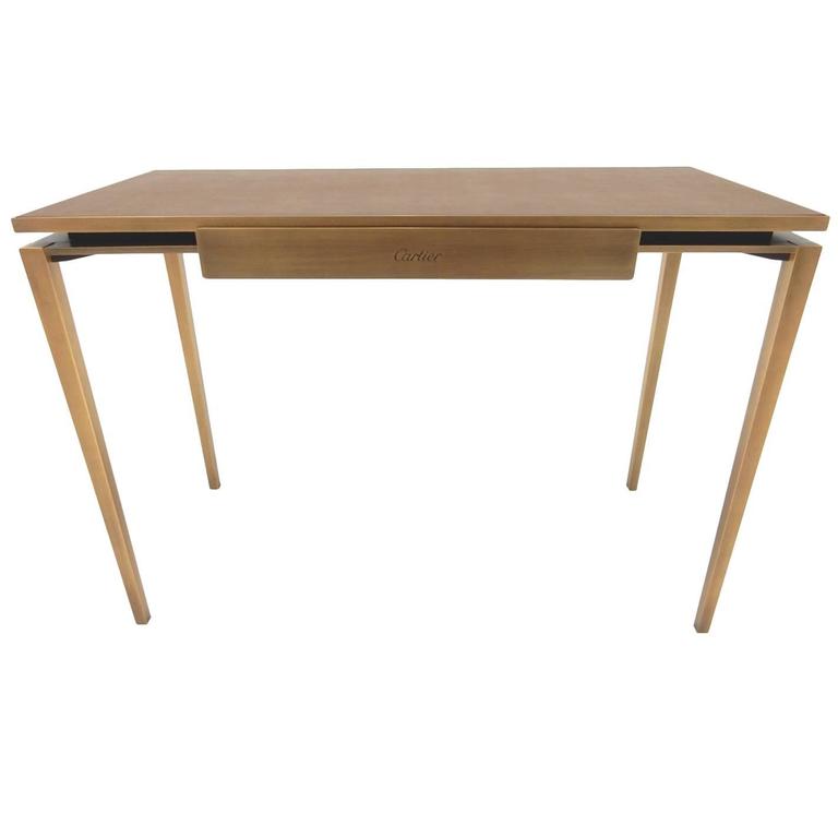 Vintage Bronze and Leather Letter Desk for Cartier of Paris at 1stDibs ...