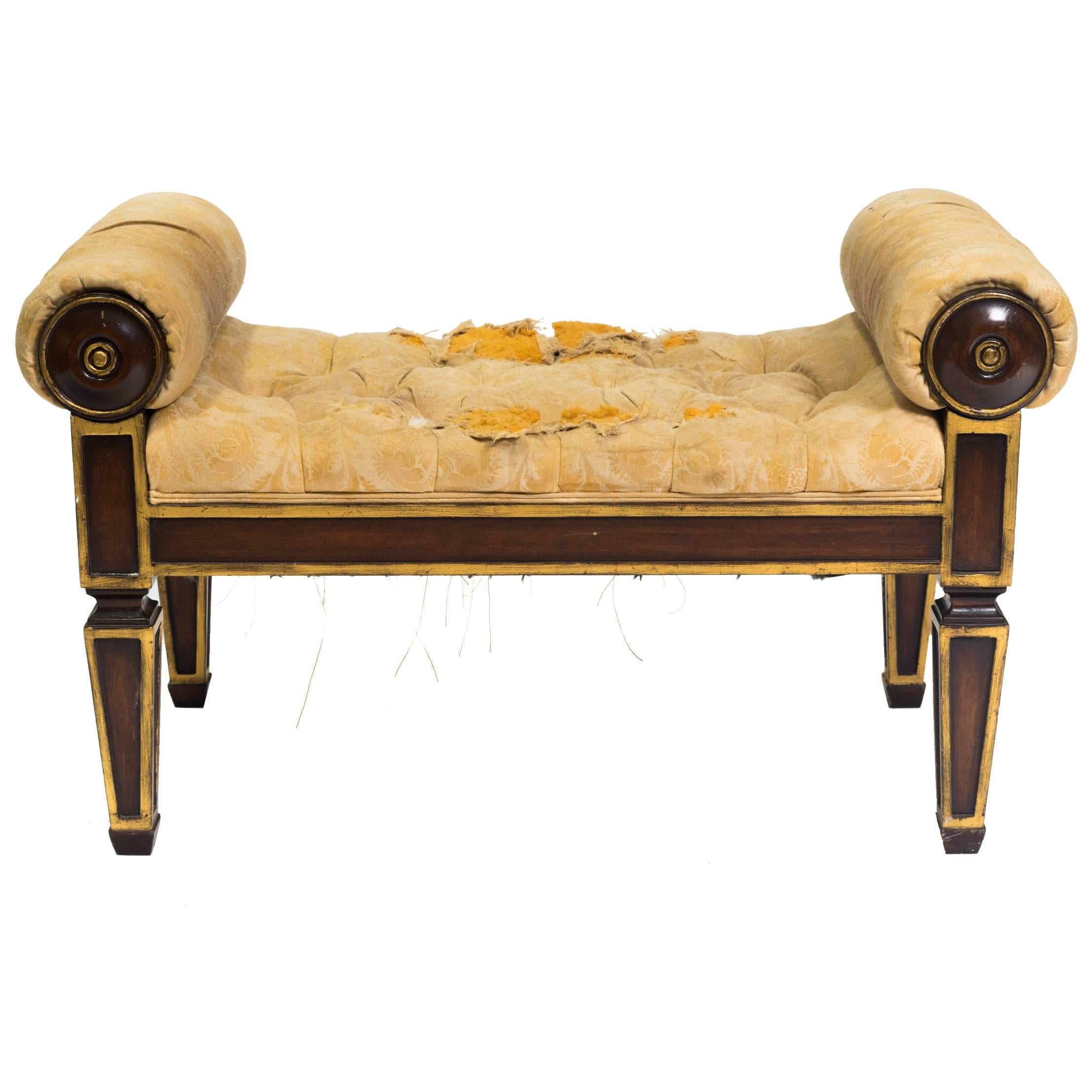 1920s Solid Mahogany Wood Contoured Bench from a Bishop's Mansion at ...