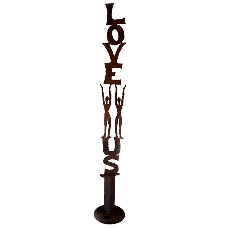 Vintage Brutalist Iron Sculpture by Max Wassserman at 1stDibs
