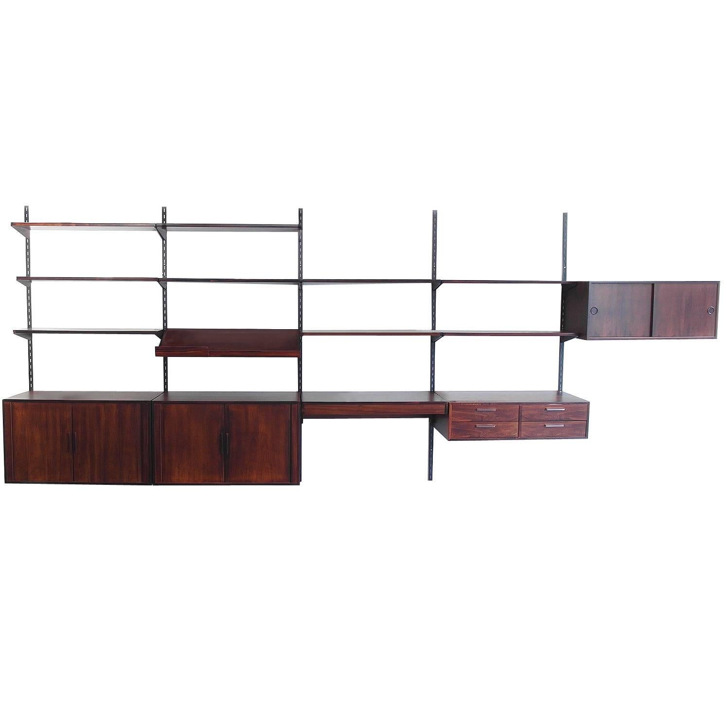 Danish Wall-Mounted Shelving Unit by Kai Kristiansen for FM Møbler in ...