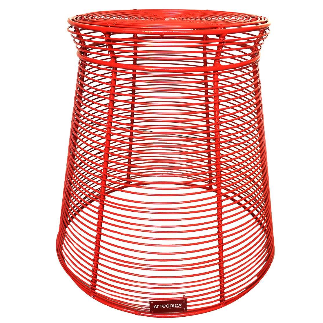 Artecnica TaTu Stool, Steel Wire, Powder Coated, Red, Metal, South ...