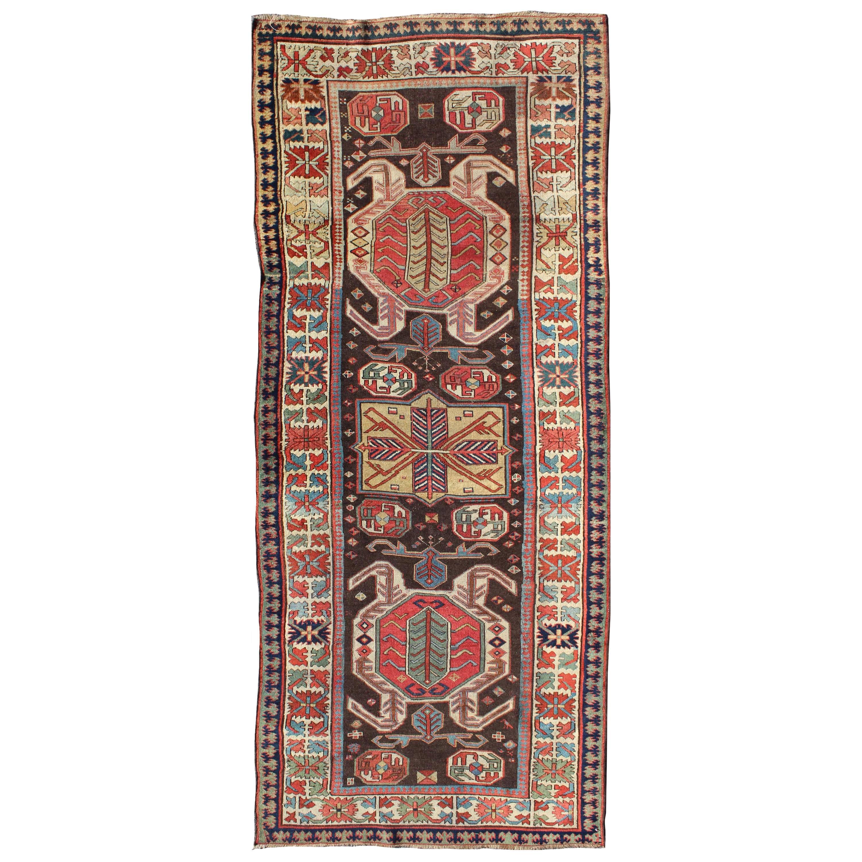 Antique Caucasian Lenkoran Runner For Sale at 1stDibs