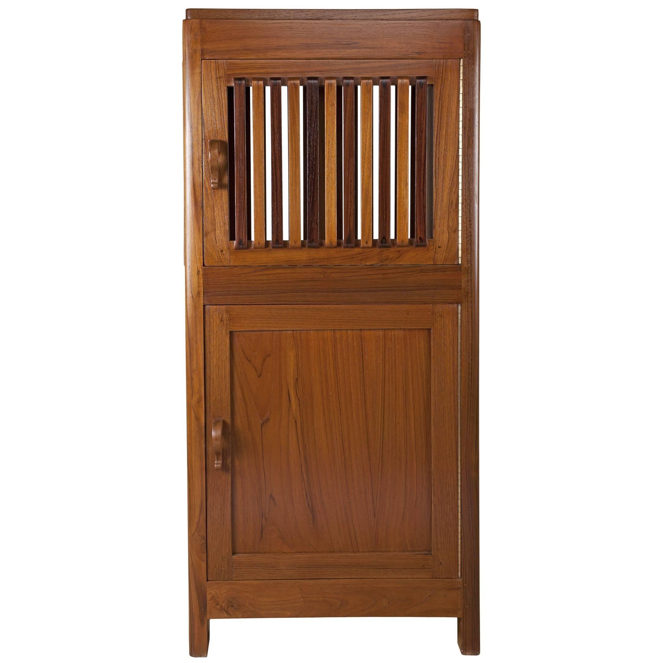 Unusual Teak and Rosewood Pie Safe, Colonial British at 1stDibs