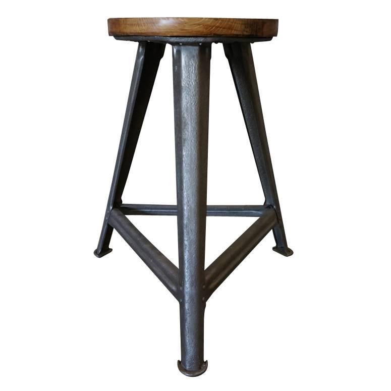 Vintage Industrial Stool by Rowac at 1stDibs